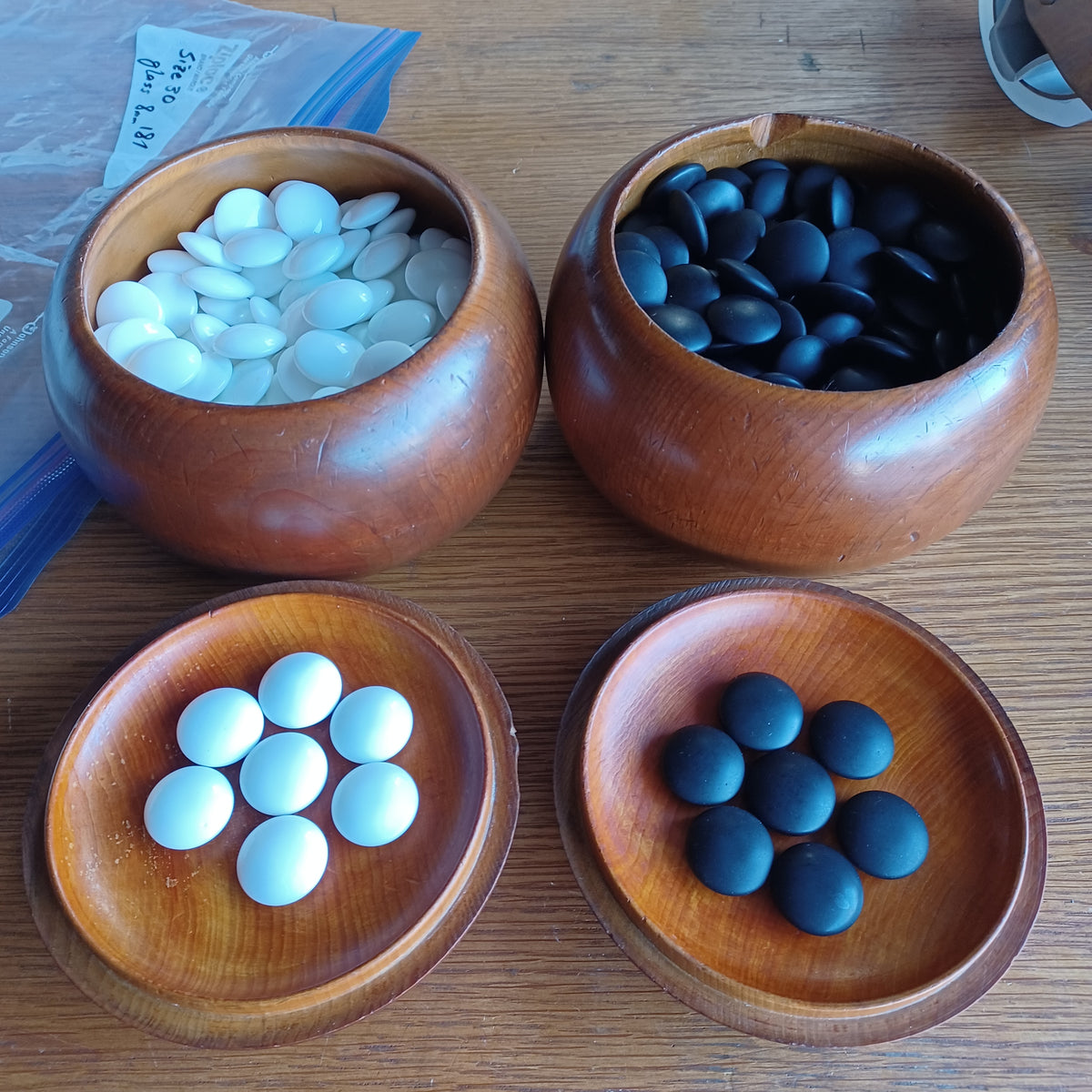 Size 30 Go Stones and Go Bowls Set - XL Oak / Cherry - Glass - #C102 ...